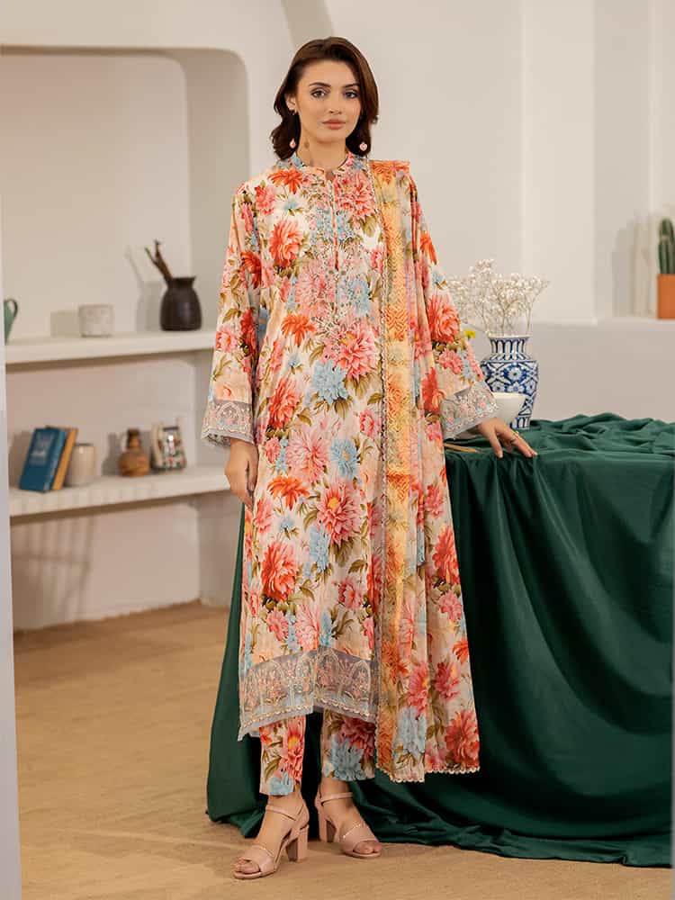 NOA 3-Piece Unstitched Premium Lawn Suit – Brenish