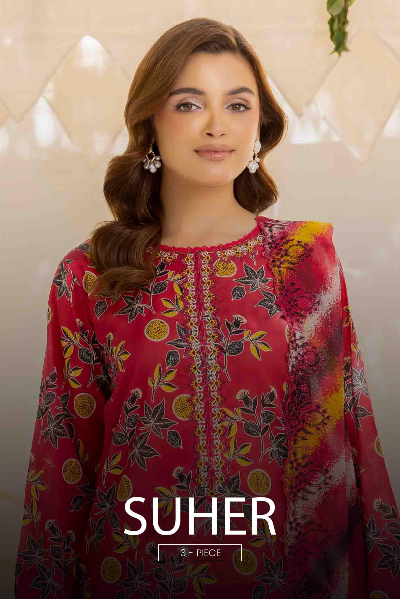 SUHER 3-Piece Unstitched Digital Printed Lawn Suit-Brenish