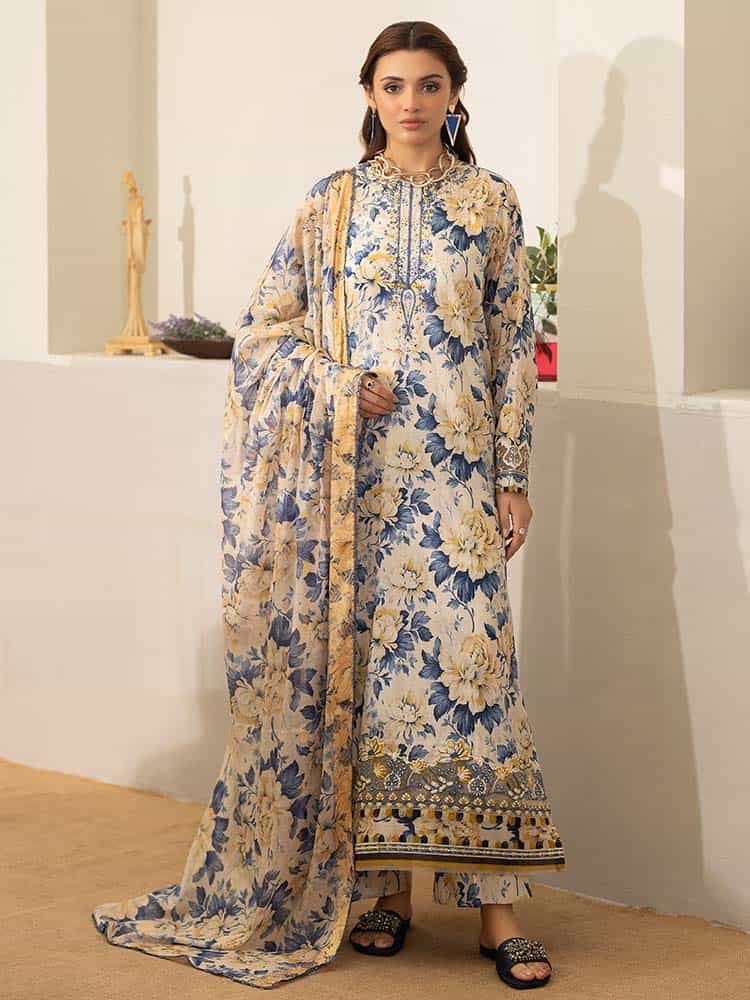 NOA 3-Piece Unstitched Premium Lawn Suit – Brenish