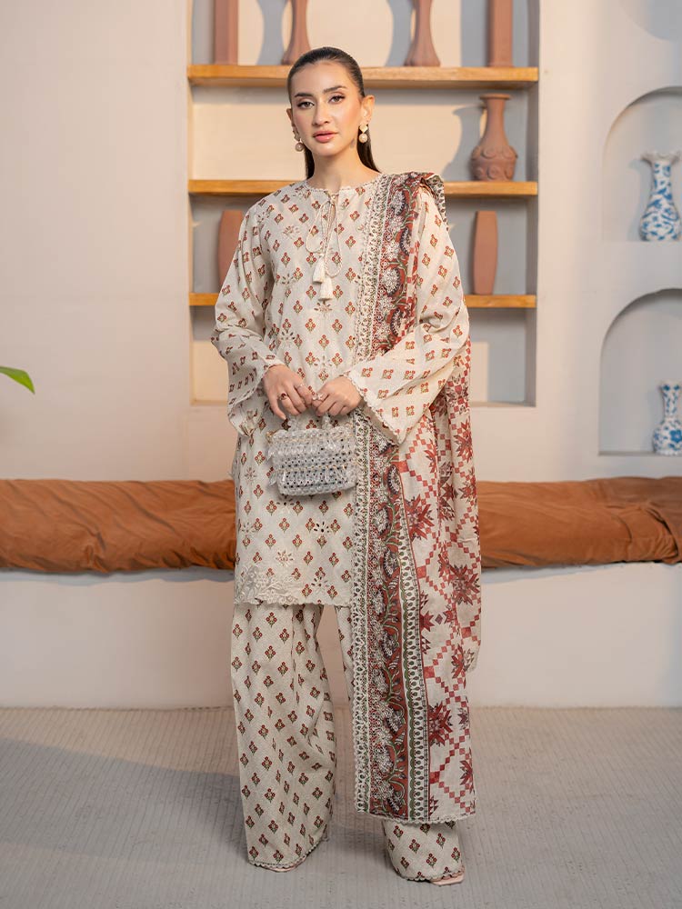 SWAN 3-Piece Unstitched Embroidered Lawn Suit – Brenish